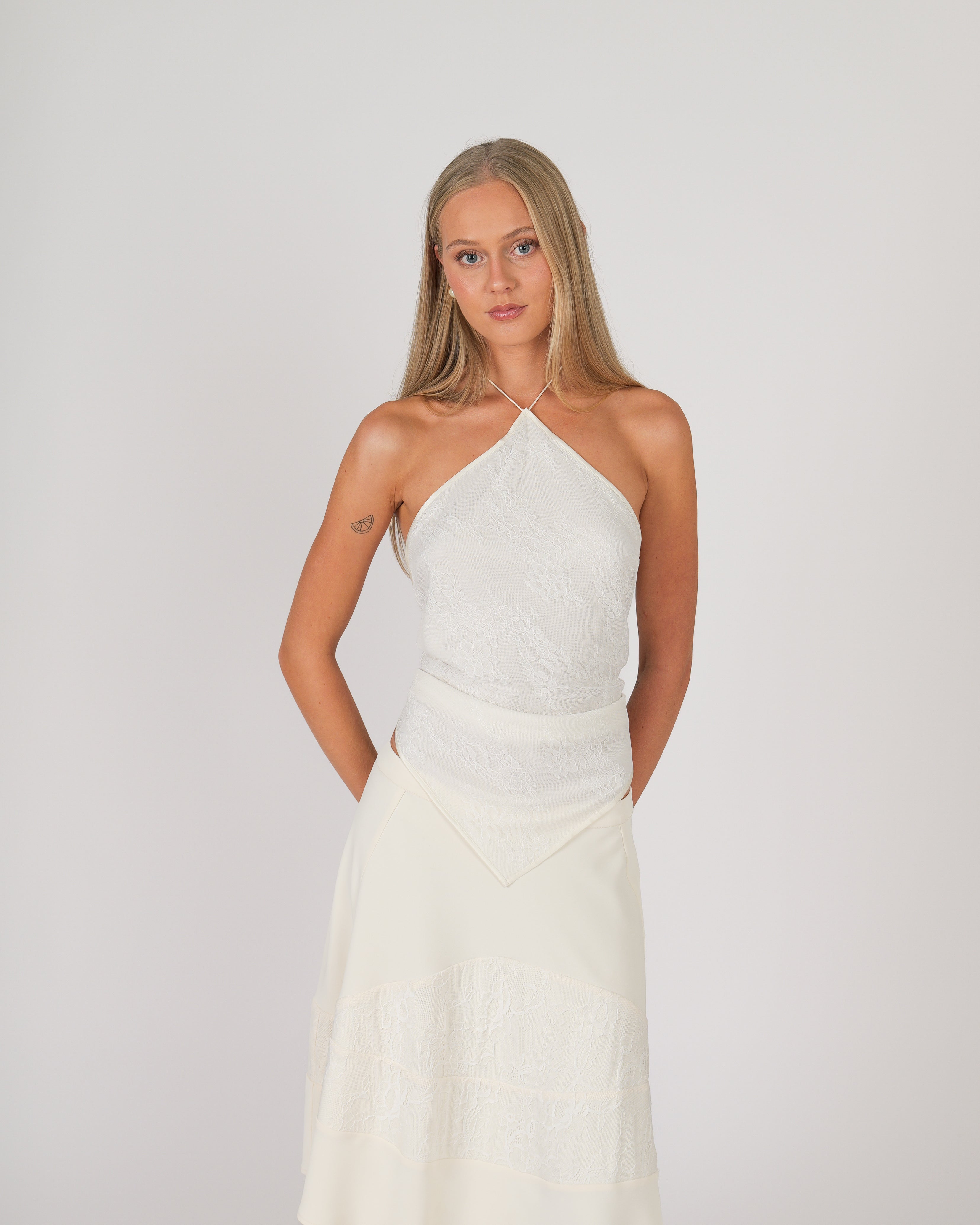 Freya Silk Halter, Buttercream – BELSKI